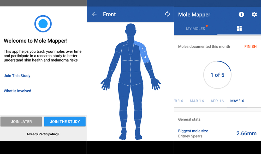 Cornell Tech - First ResearchStack App, MoleMapper, Launches on Android